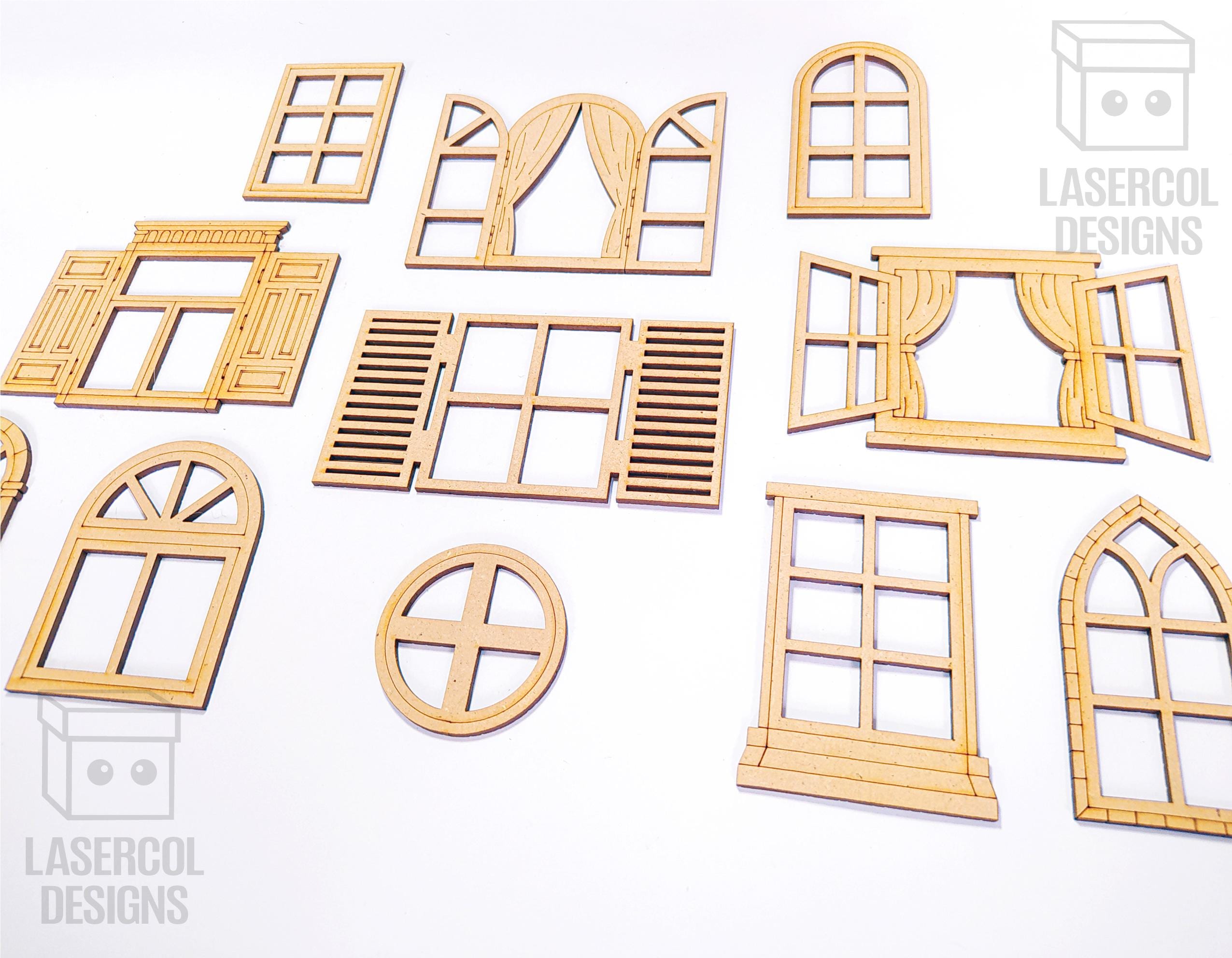 Windows Cut Outs - Laser Cut Files - SVG+DXF+PDF - Glowforge - Instant ...