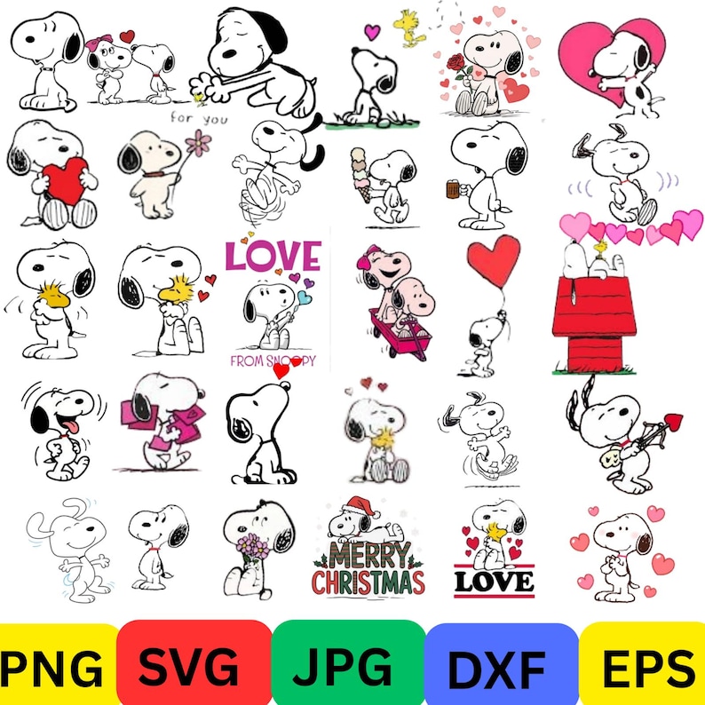 Paquete SVG de Snoopy para Cricut y Silhouette: diseños navideños de ...