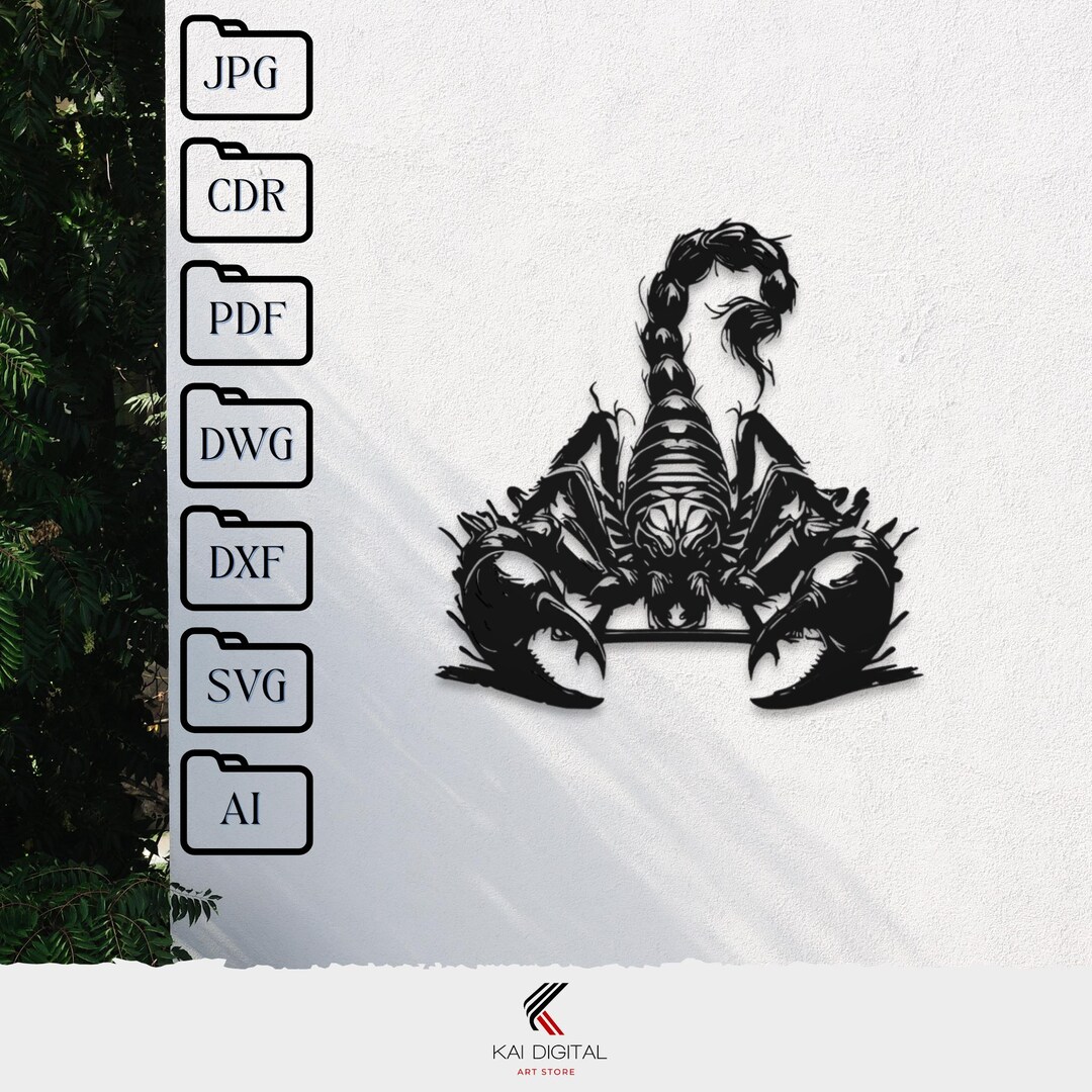 Scorpion Dxf Svg Laser Cut Files | Animal Digital Vector Download - Etsy