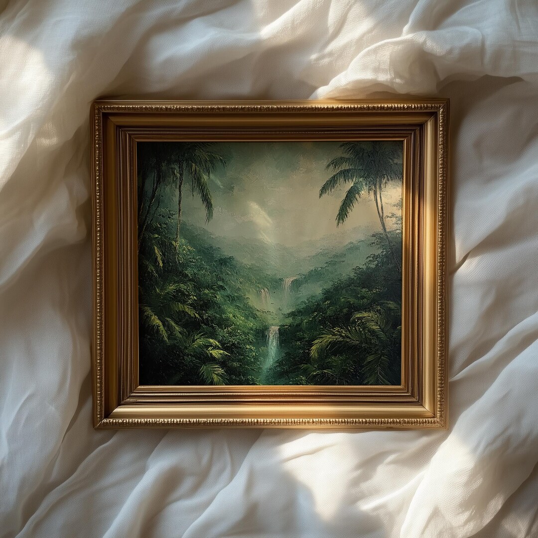 Moody Tropical Rainforest Waterfall View - Earthy Jungle Escape ...