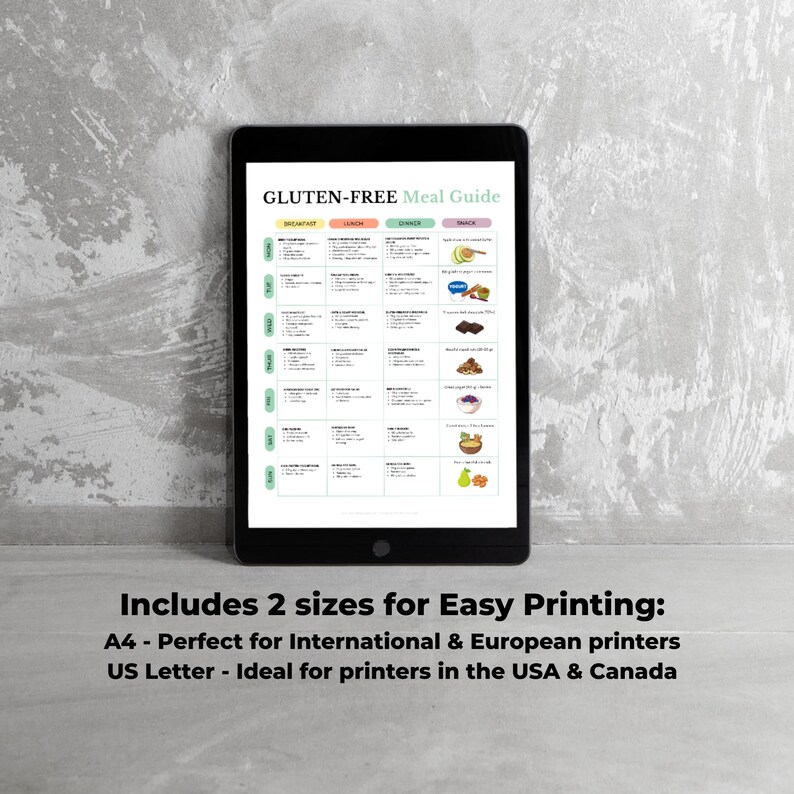 7 Day Gluten Free Meal Plan Guide | Coeliac Friendly Meals | Printable ...
