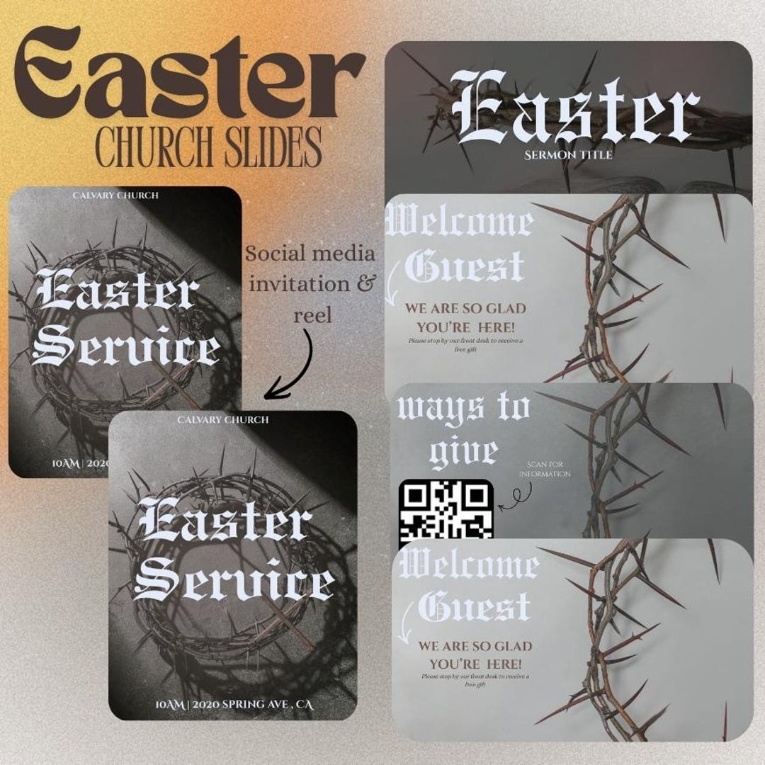 Easter Church Slides Bundle | Social Media, Announcement Graphics ...