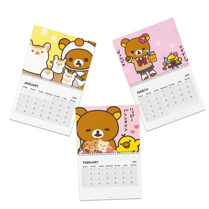 Rilakkuma 2026 Writable Wall Calendar, Kawaii Art Decor - Etsy Australia