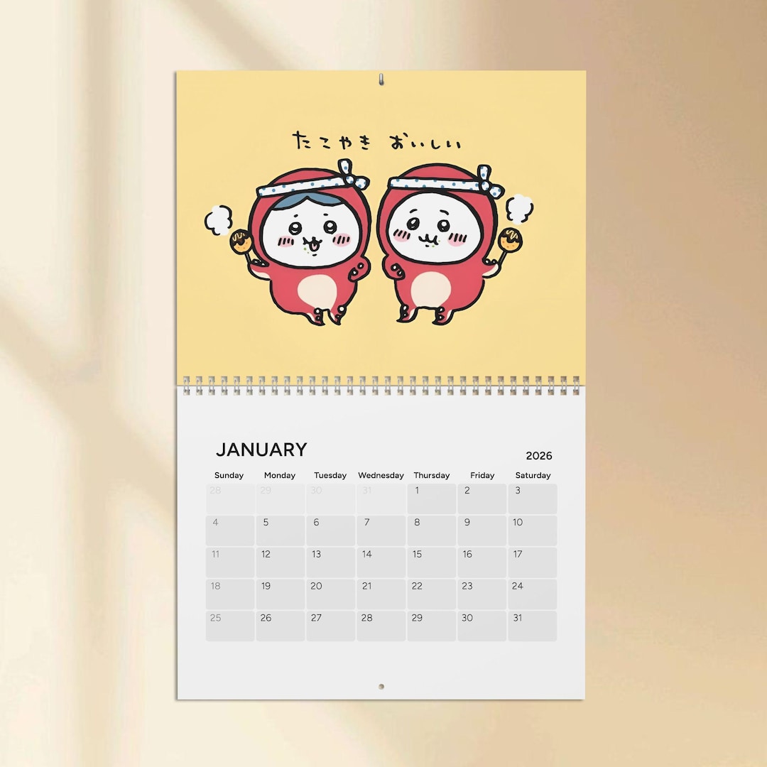 2026 Chiikawa Writable Wall Calendar | Kawaii Monthly Organizer - Etsy