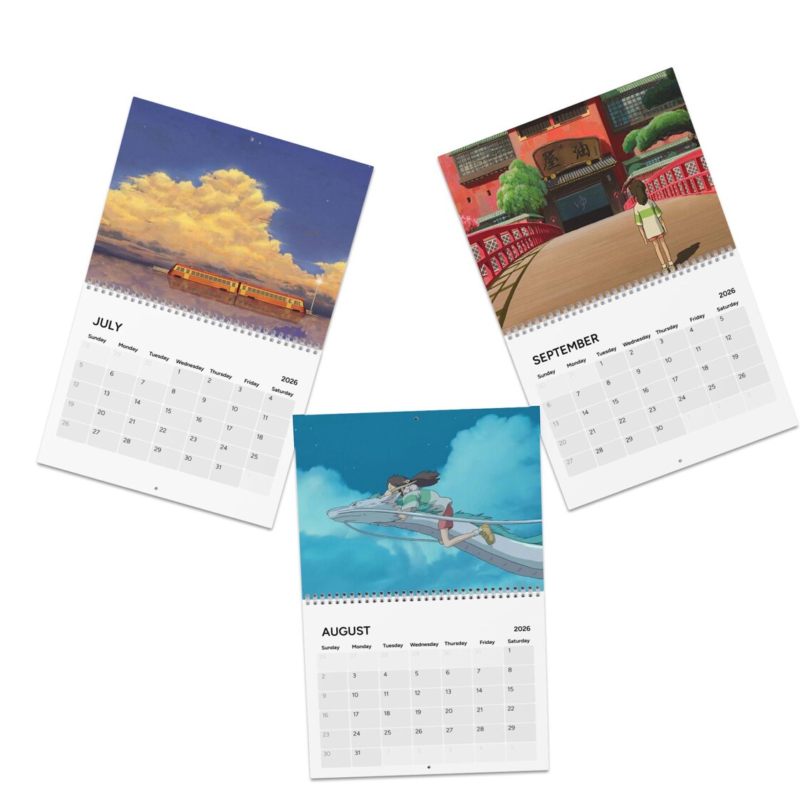Spirited Away 2026 Writable Wall Calendar, Studio Ghibli Inspired Anime ...