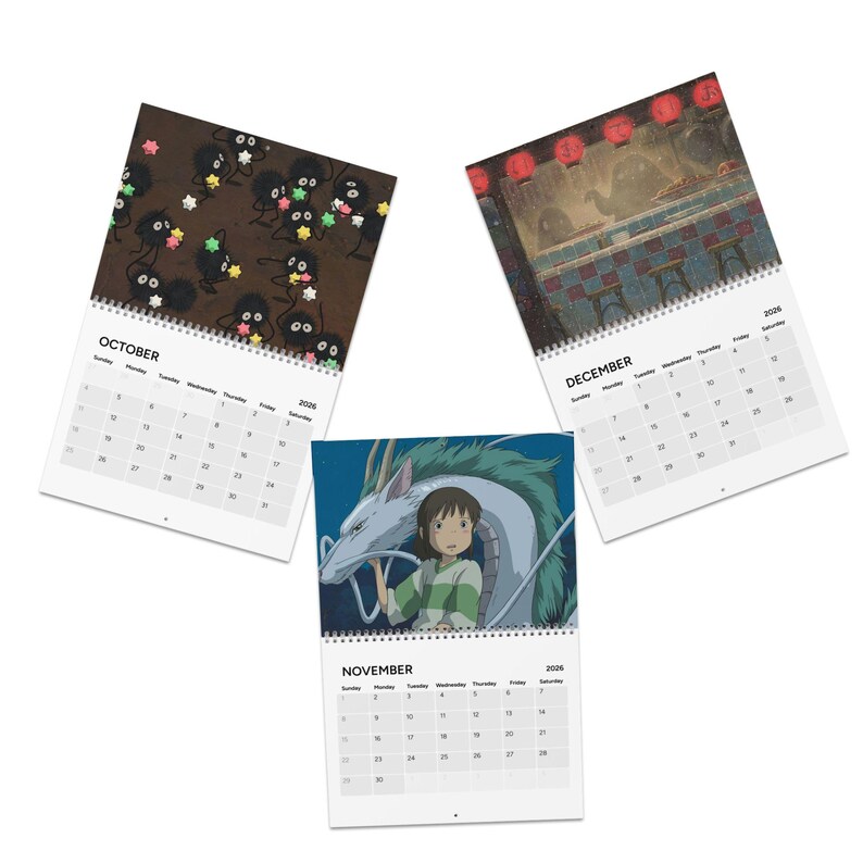 Spirited Away 2026 Writable Wall Calendar, Studio Ghibli Inspired Anime ...