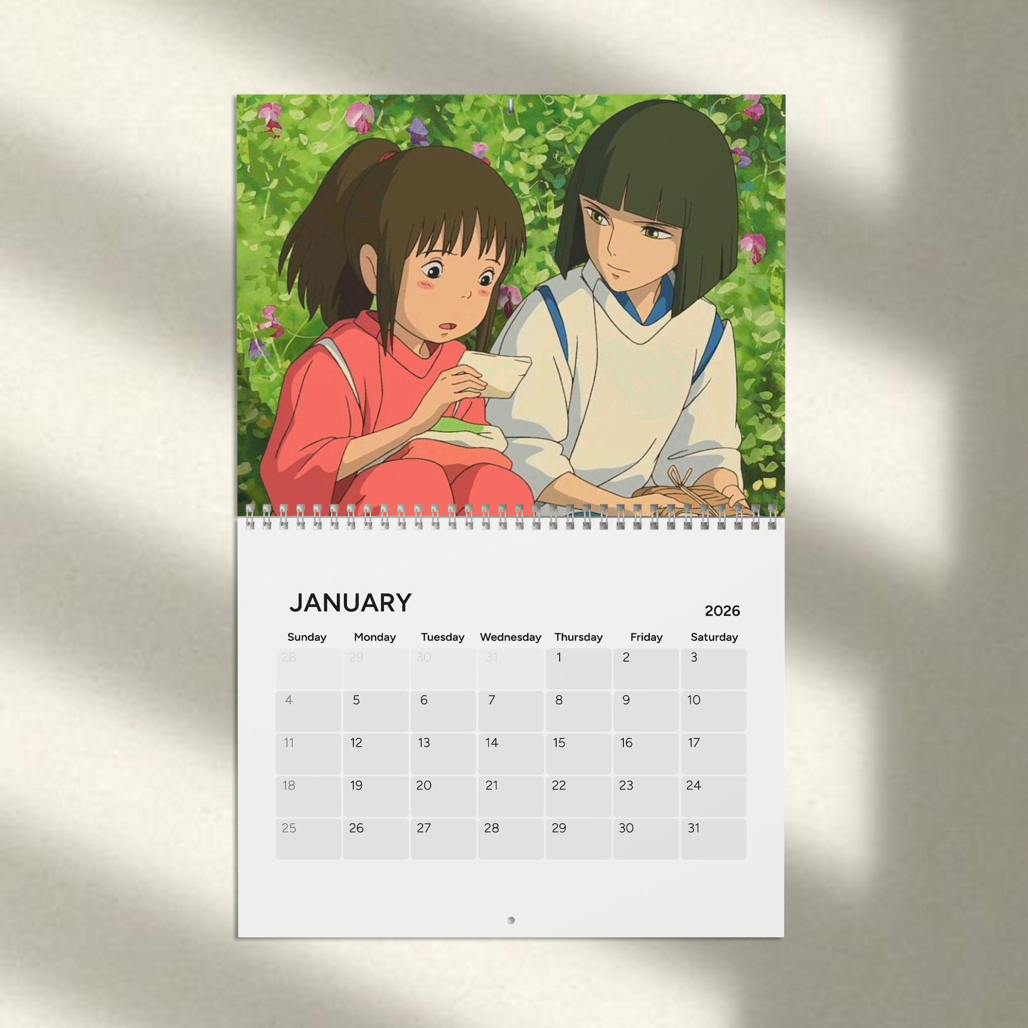 Spirited Away 2026 Writable Wall Calendar, Studio Ghibli Inspired Anime ...