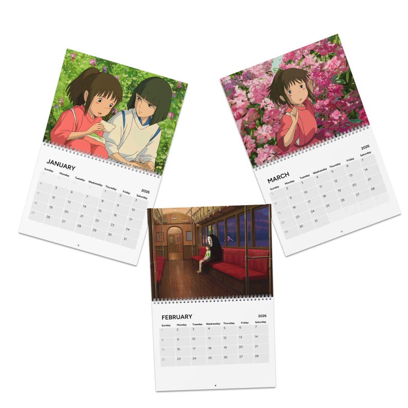 Spirited Away 2026 Writable Wall Calendar, Studio Ghibli Inspired Anime ...