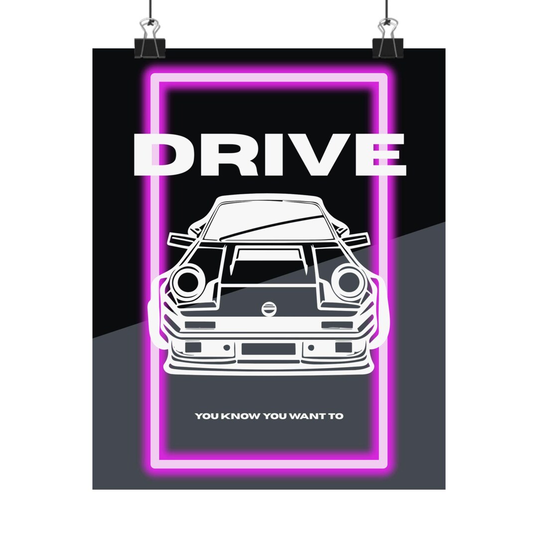 Neon JDM Car Poster Matte Vertical Poster | Retro Racing Wall Art - Etsy