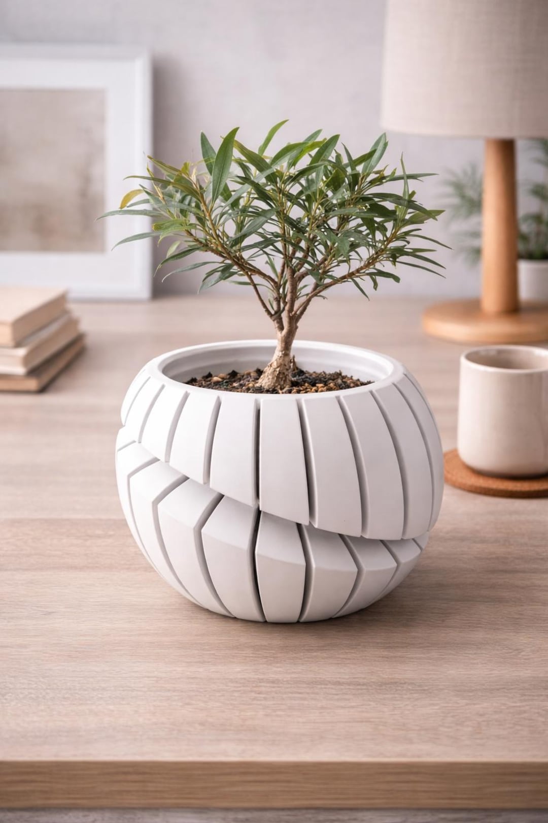 3D Printed Geometric Design Vase – Modern Planter for Bonsai and Indoor ...