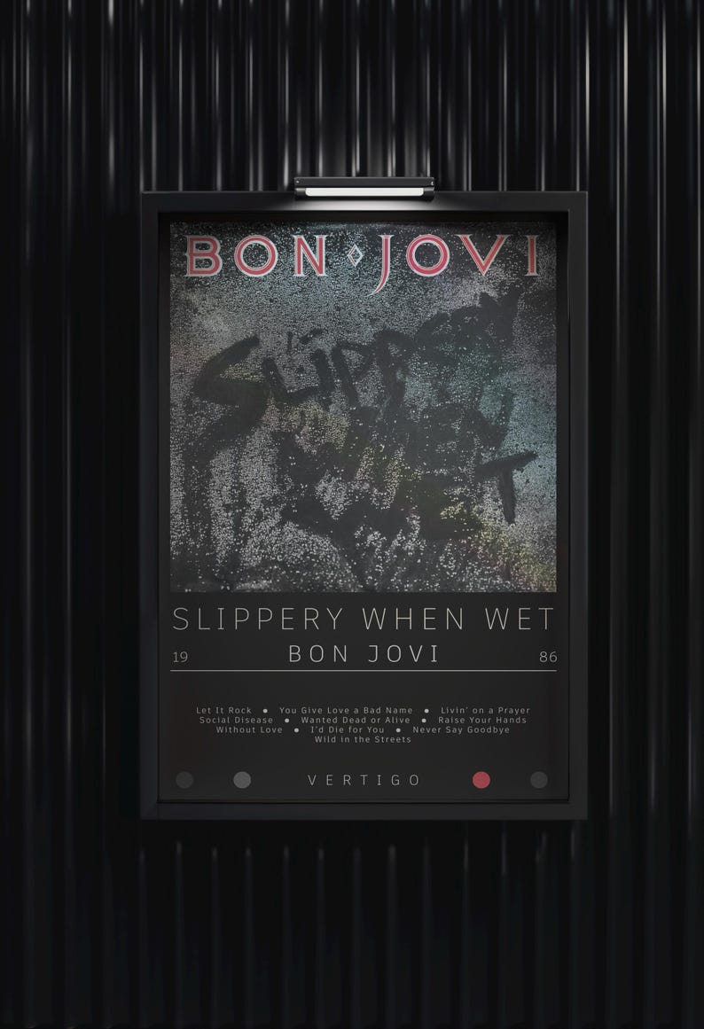 Bon Jovi Poster | Slippery When Wet Poster | Album Poster Prints | Wall ...