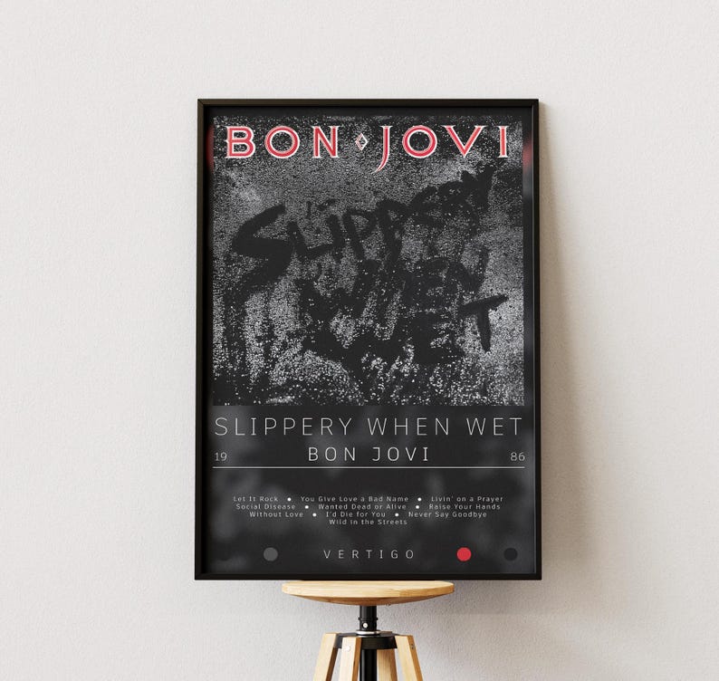 Bon Jovi Poster | Slippery When Wet Poster | Album Poster Prints | Wall ...