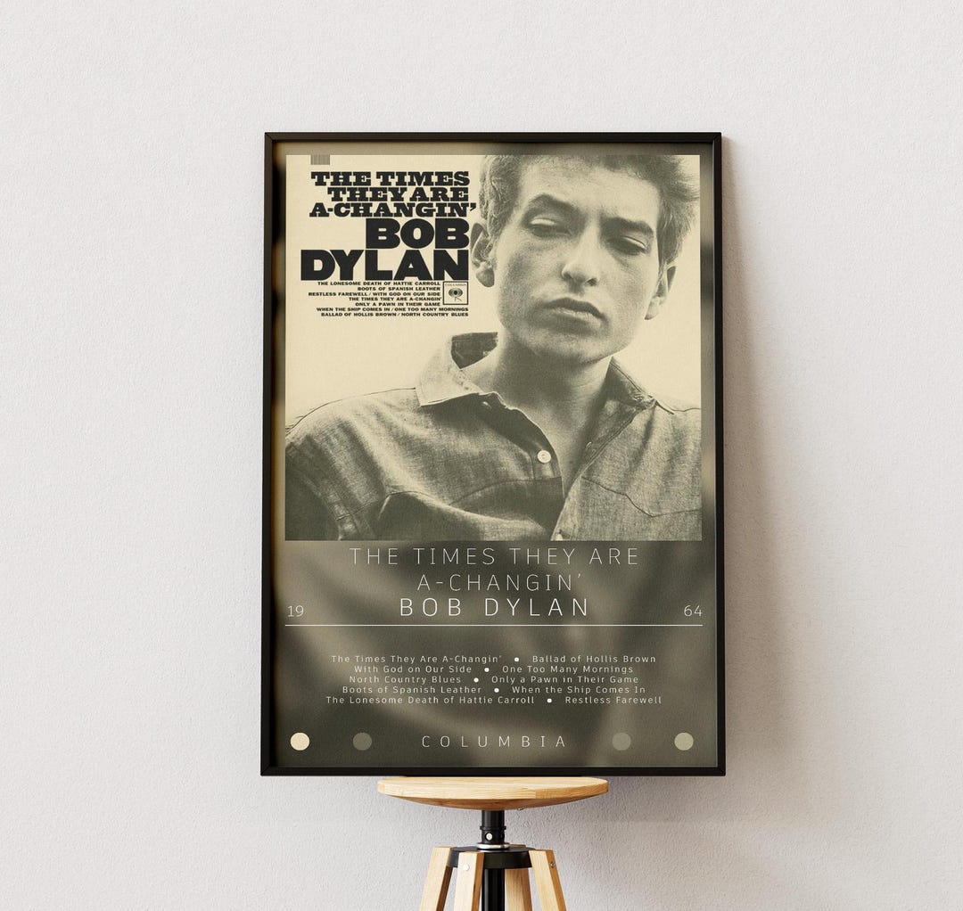 Bob Dylan Poster | the Times They Are A Changin' Poster | Album Poster ...