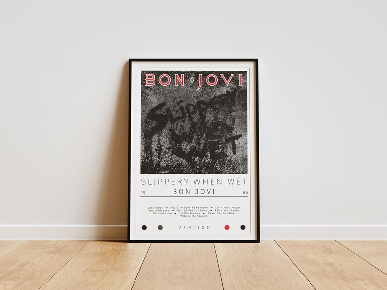 Bon Jovi Poster | Slippery When Wet Poster | Album Poster Prints | Wall ...
