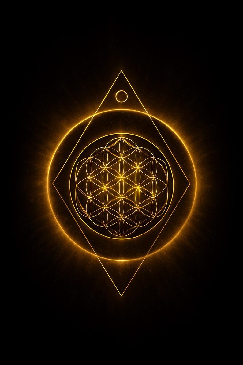 Golden Sacred Geometry Abundance Portal • Digital Wallpaper Set (iphone ...