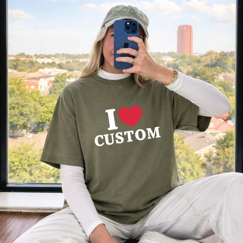 I Love Custom Shirt, Personalized Couple Shirt, Custom Text Tee for ...