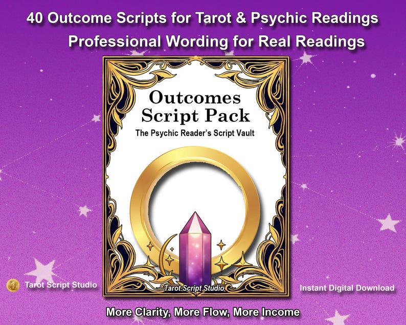 Tarot Outcome Scripts for Live Readings | Clear Endings Without Timing, Pressure, or Guessing - Etsy