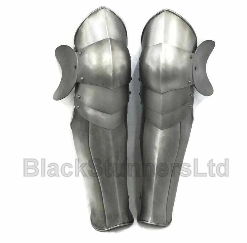 Medieval Knight Greaves | Gothic Steel Leg Armor for LARP, Cosplay and ...