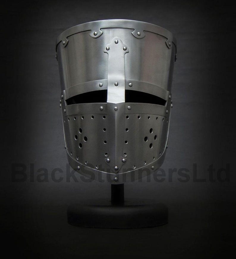 Medieval Great Helm | Crusader Knight Battle Warrior Steel Helmet ...