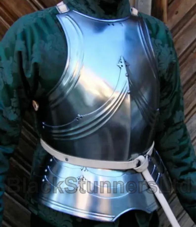 Steel Medieval Upper Body Gothic Armor Breastplate | Knight LARP ...