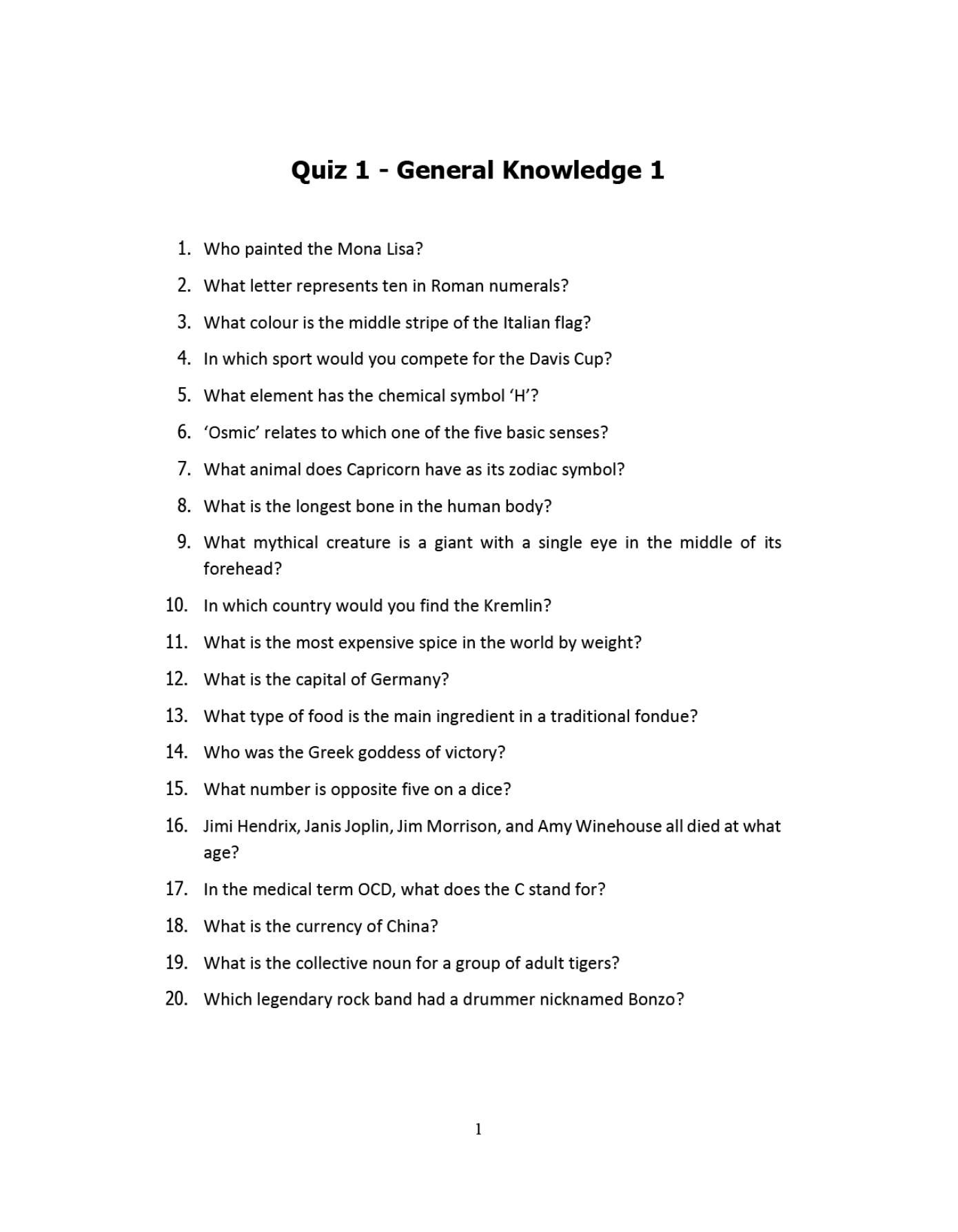 Is Your General Knowledge Above Average? Quiz Book - 1,000 Questions ...