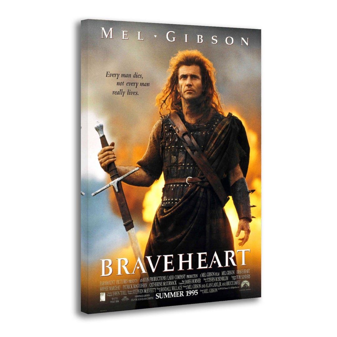 Braveheart Movie Poster, Mel Gibson Canvas Wall Art - Etsy