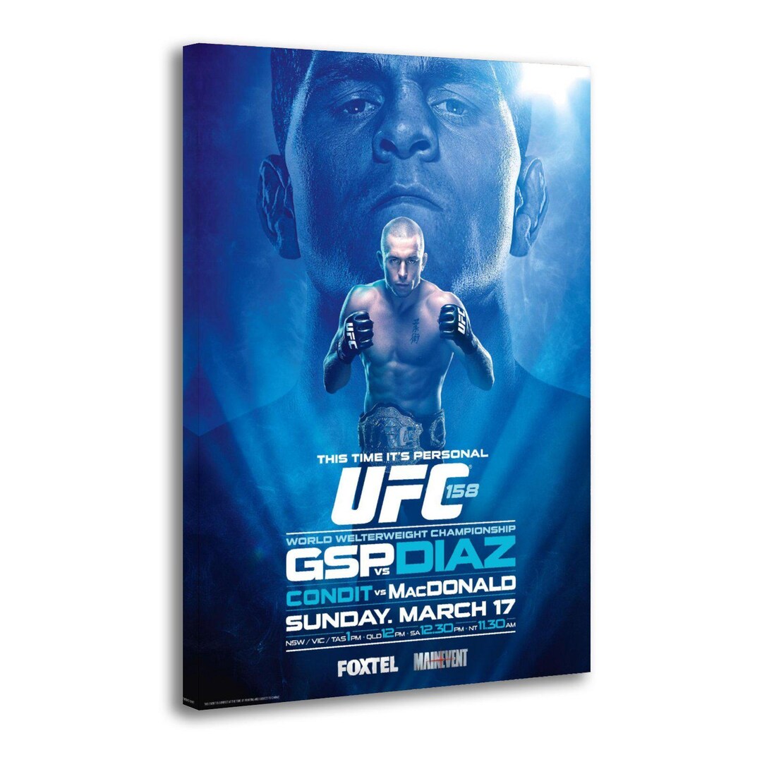 St-pierre Vs. Nick Diaz Johny Hendricks MMA Canvas Art Print Poster ...