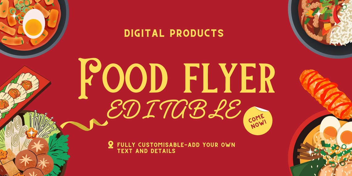 Editable Restaurant Flyer Template | Food Promotion Design (canva ...