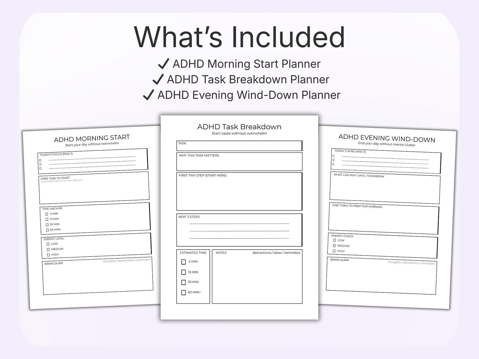 ADHD Daily Flow System – Morning, Task and Evening Planner for Focus ...