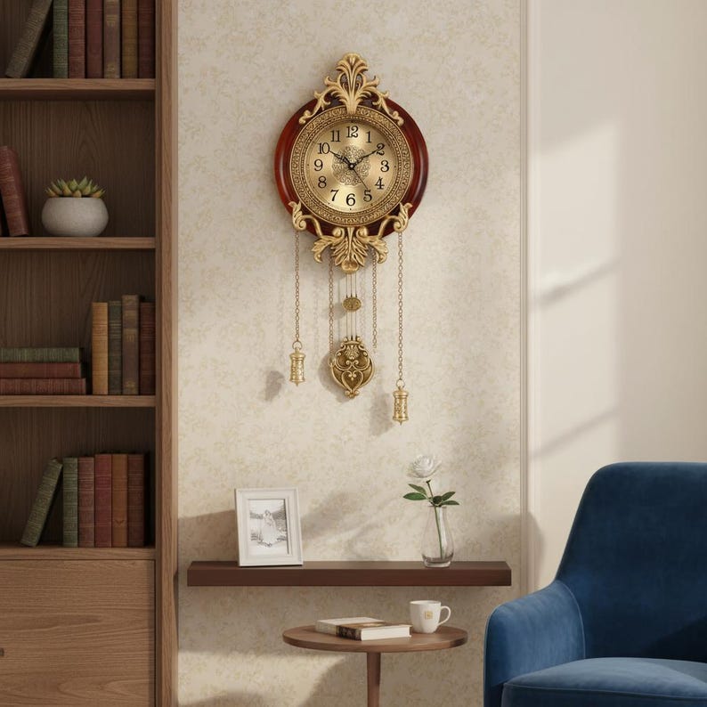 Vintage Wooden Pendulum Wall Clock, Art Deco Home Decor - Etsy