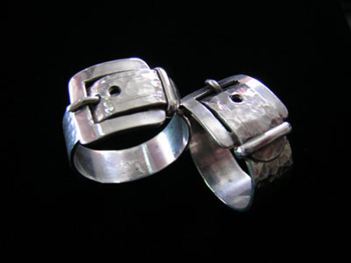 Silver Belt & Buckle Ring | Etsy