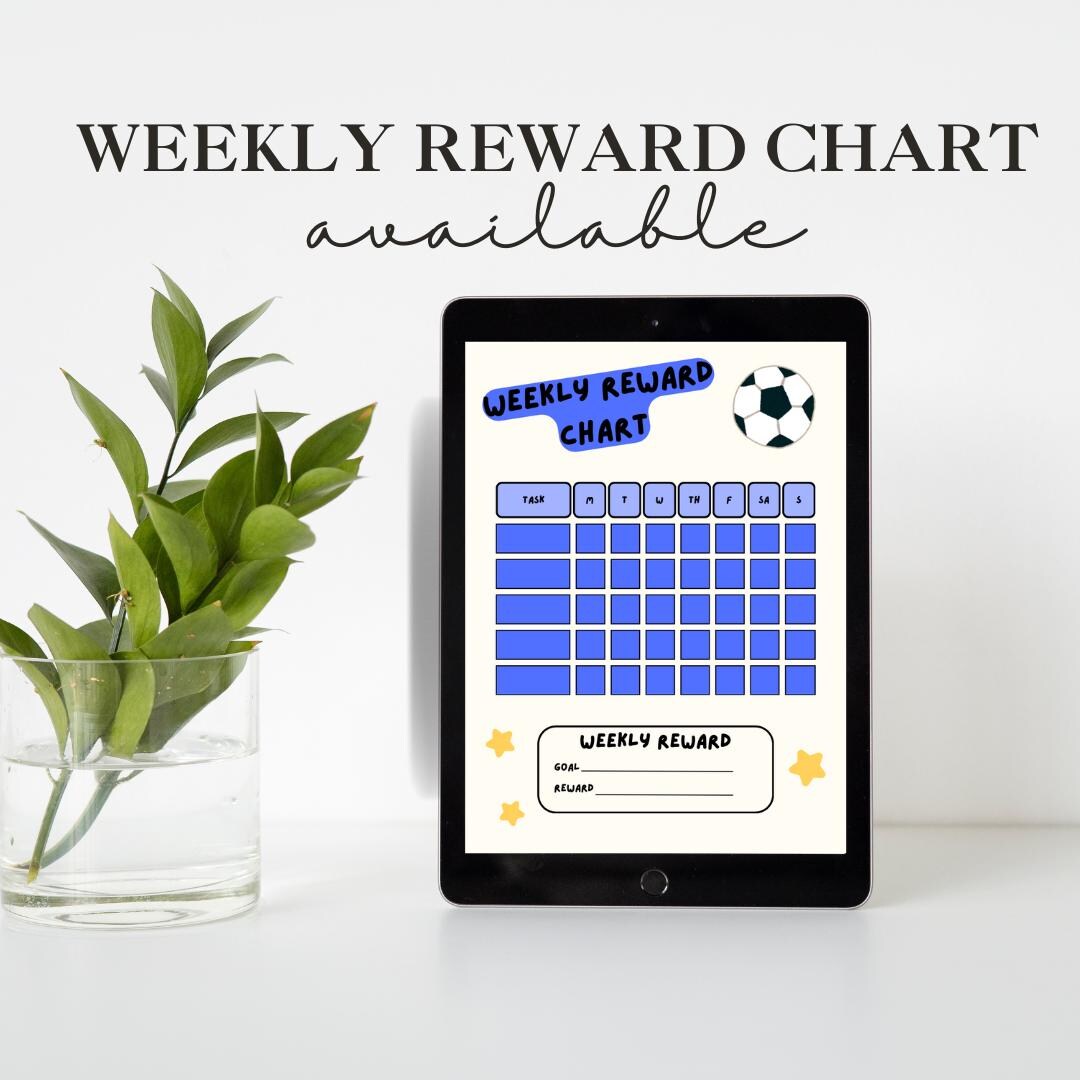 Soccer Reward Chart Printable | Kids Weekly Behavior Organizer | Chore ...