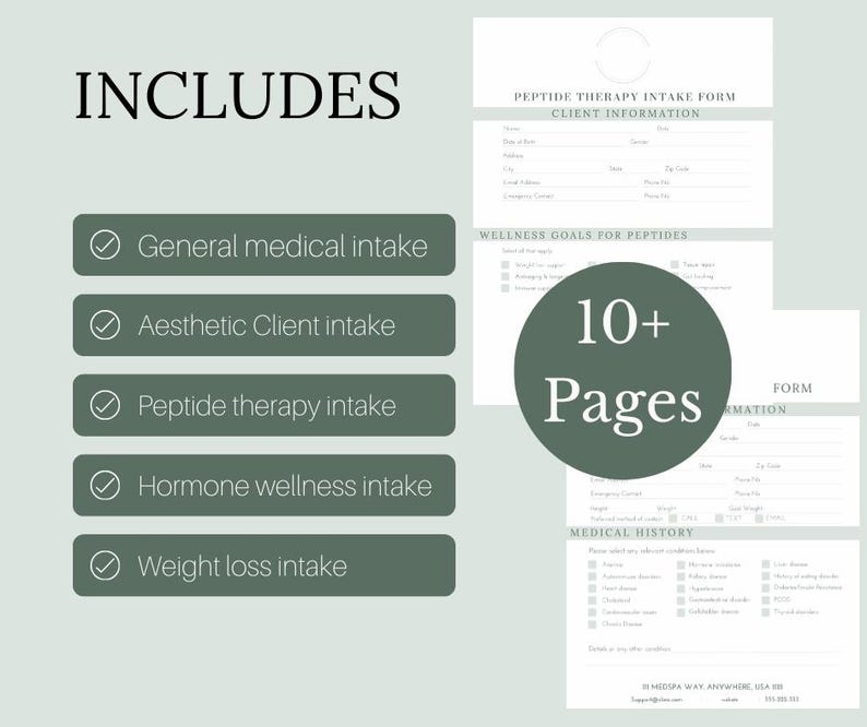 Medspa Medical Intake Forms Bundle | Editable Canva Templates (digital ...