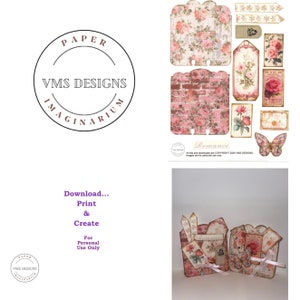 Printable Memory Dex Card Set With Ephemera Download Shabby Chic Tall ...