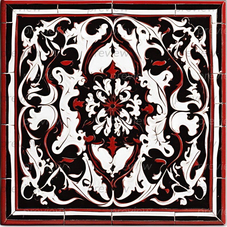 Red, Black, & White Gothic Paper Pack, 12X12, 10 Papers, PNG - Etsy