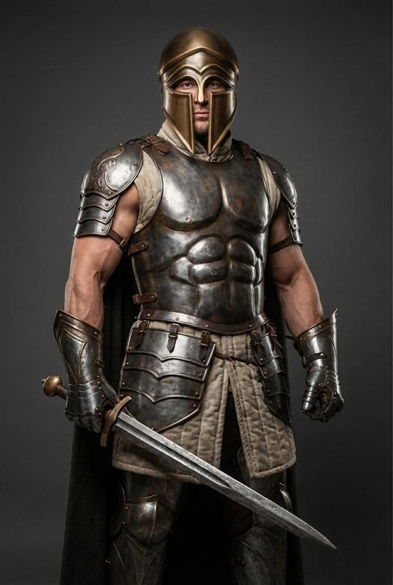 Roman Greek Full Armor Suit, Spartan Roman Cosplay Costume || Muscle ...