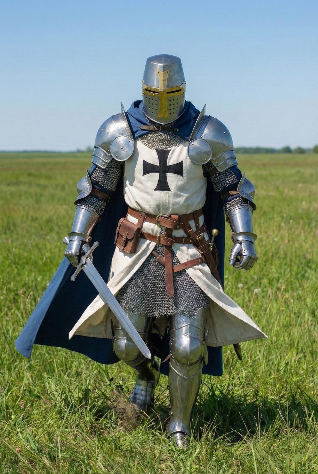 Full Body Wearable Armor Suit - 18 Gauge Steel Teutonic Crusader Knight ...