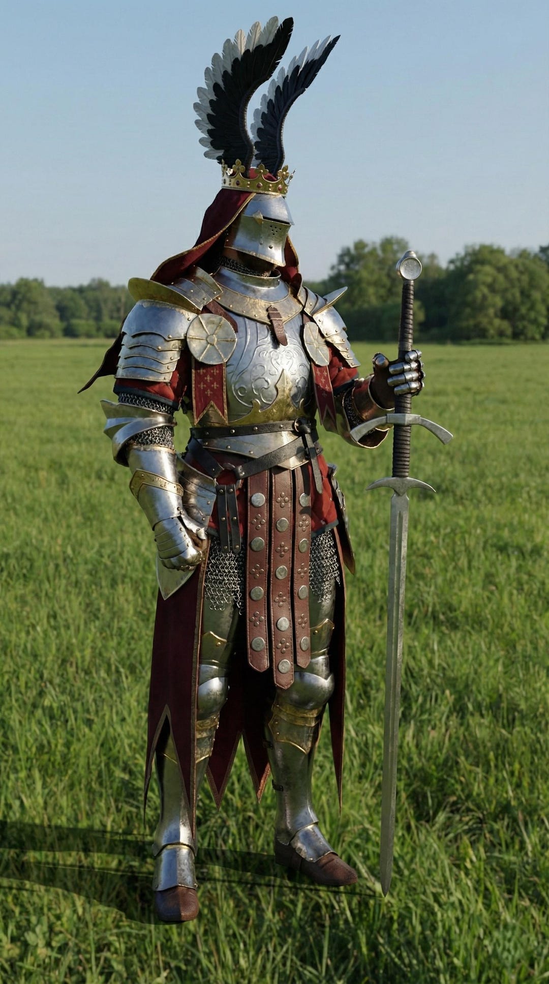 Winged Hussar Style Full Armor - Medieval Commander Plate Suit - Heavy ...