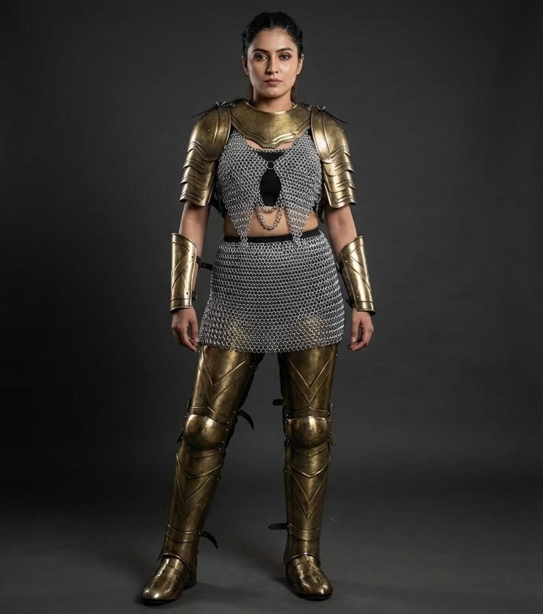 Medieval Knight Ladyfull Body Armor- Female Chainmail,paudldrons- Women ...