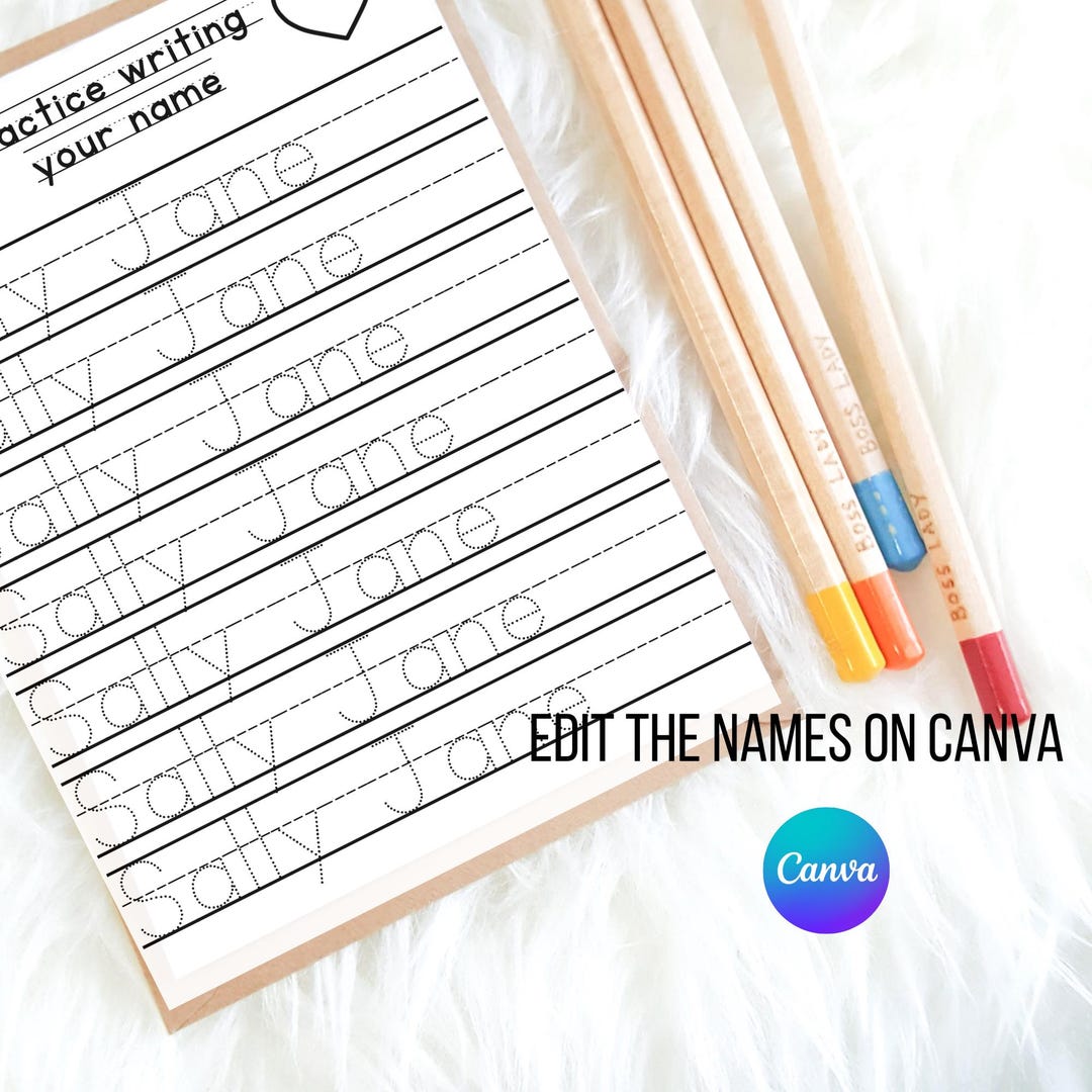 Personalized Name Tracing Worksheet, Handwriting Practice (digital ...