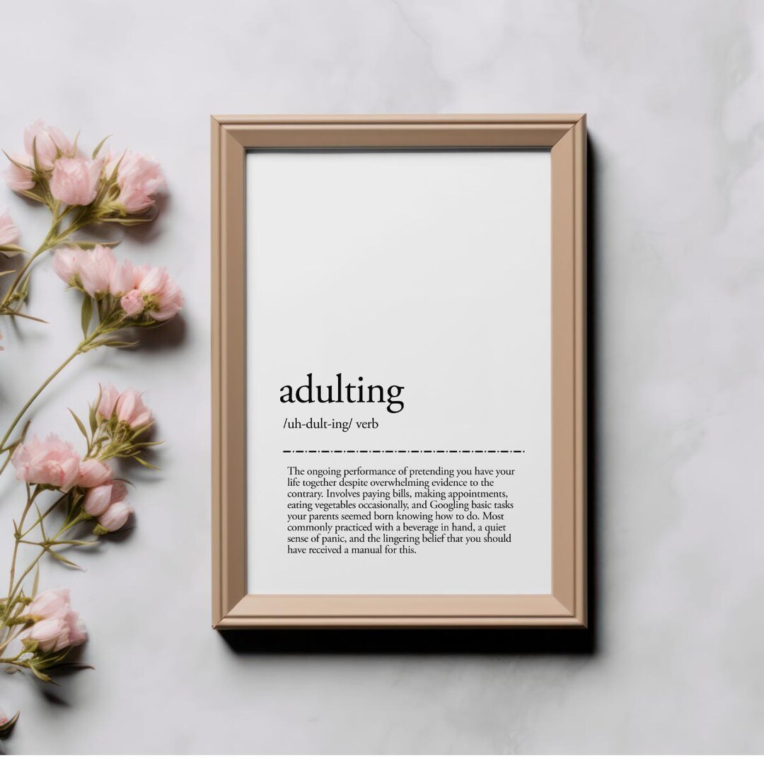 Pick Any 5 Adulting Definition Prints | Funny Life Wall Art | Custom ...