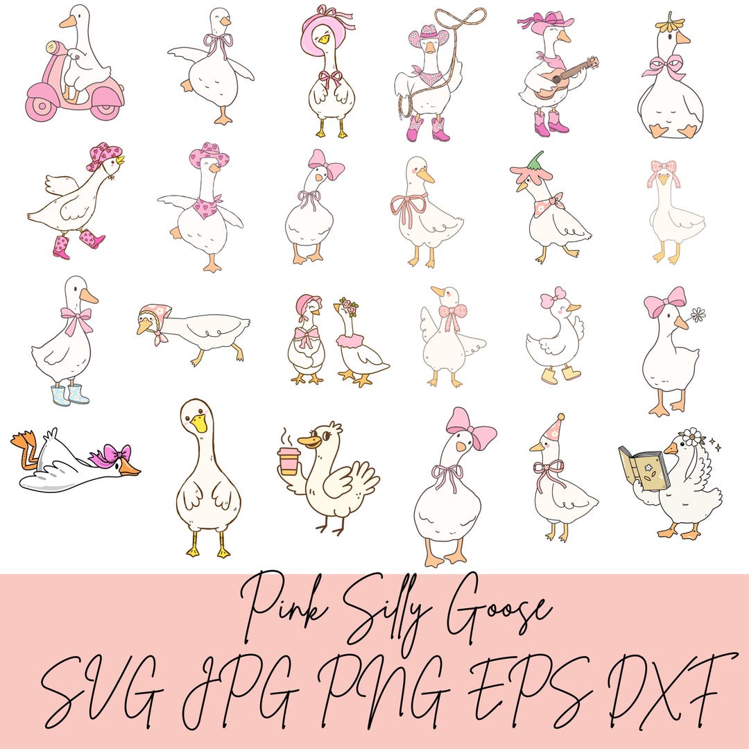 Silly Goose Doodles SVG Bundle: Spring & Party Clipart (digital ...