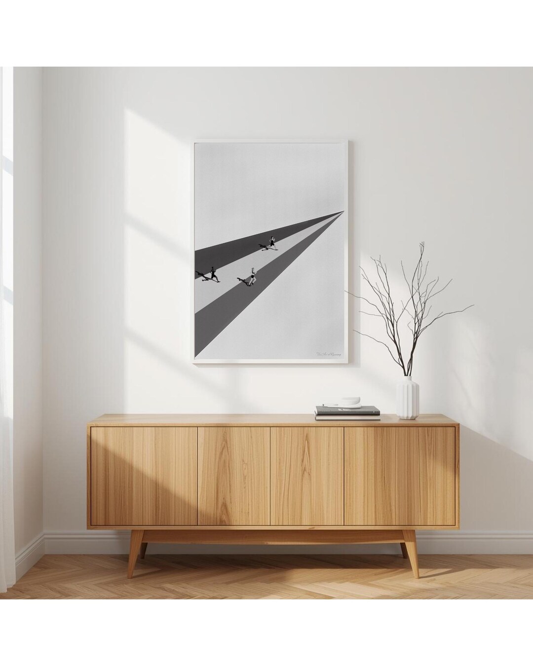 Minimalist Black & White Runners Wall Art | Mono Running Prints | Black ...