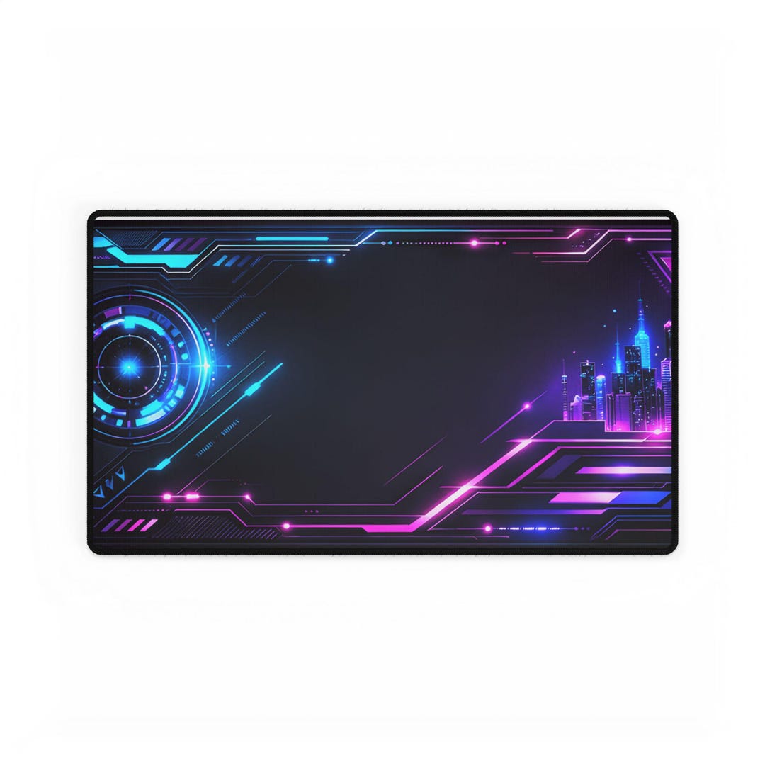 Neon Cyberpunk Desk Mat | RGB Gaming Pad - Etsy