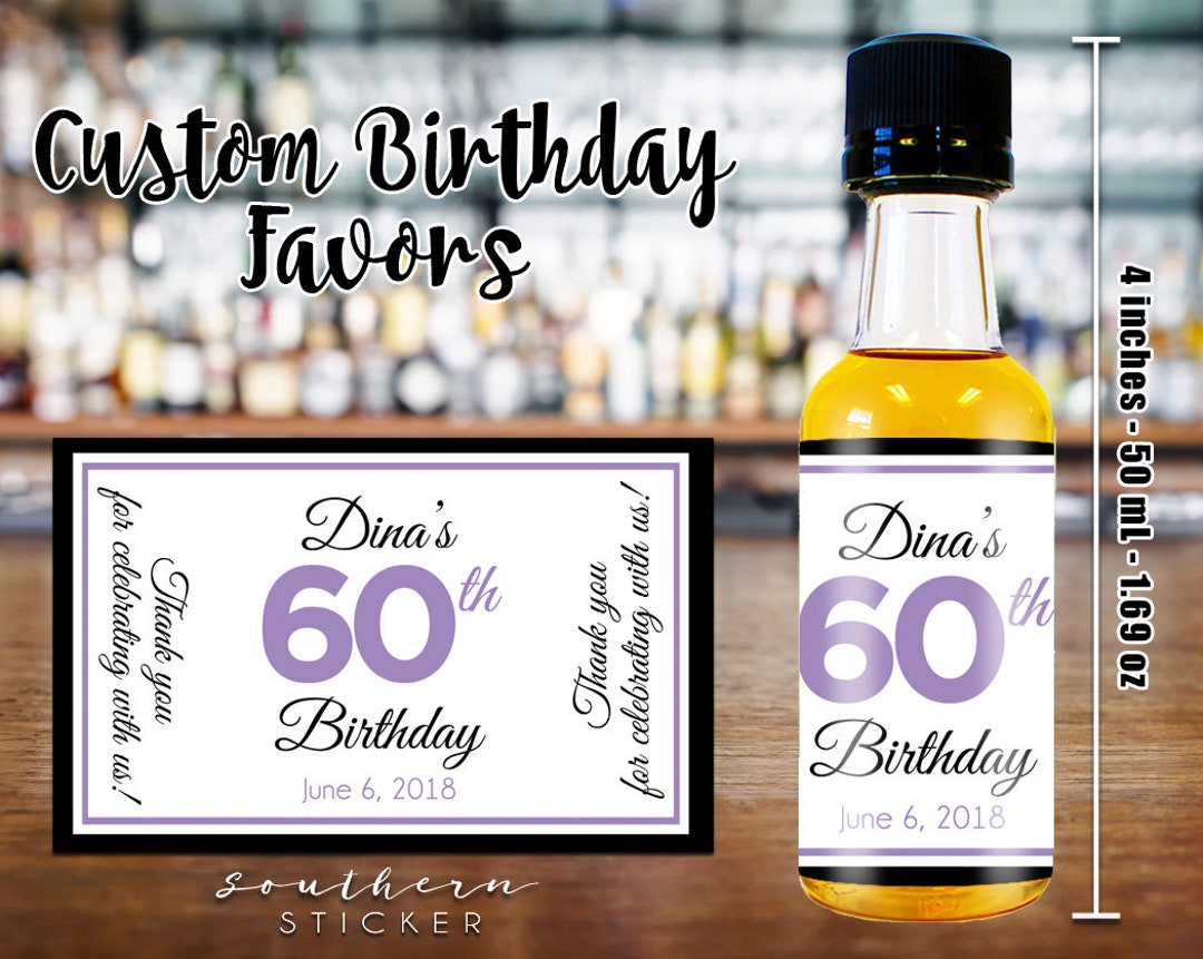 Liquor Mini Bottles & Labels Custom Adult Birthday Party - Etsy