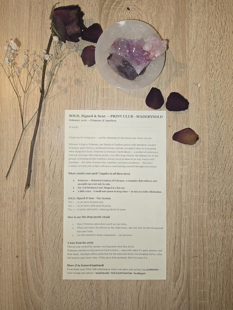 Tier 2 - 3 Month Subscription - Primrose A5 Print + Mini Print ...