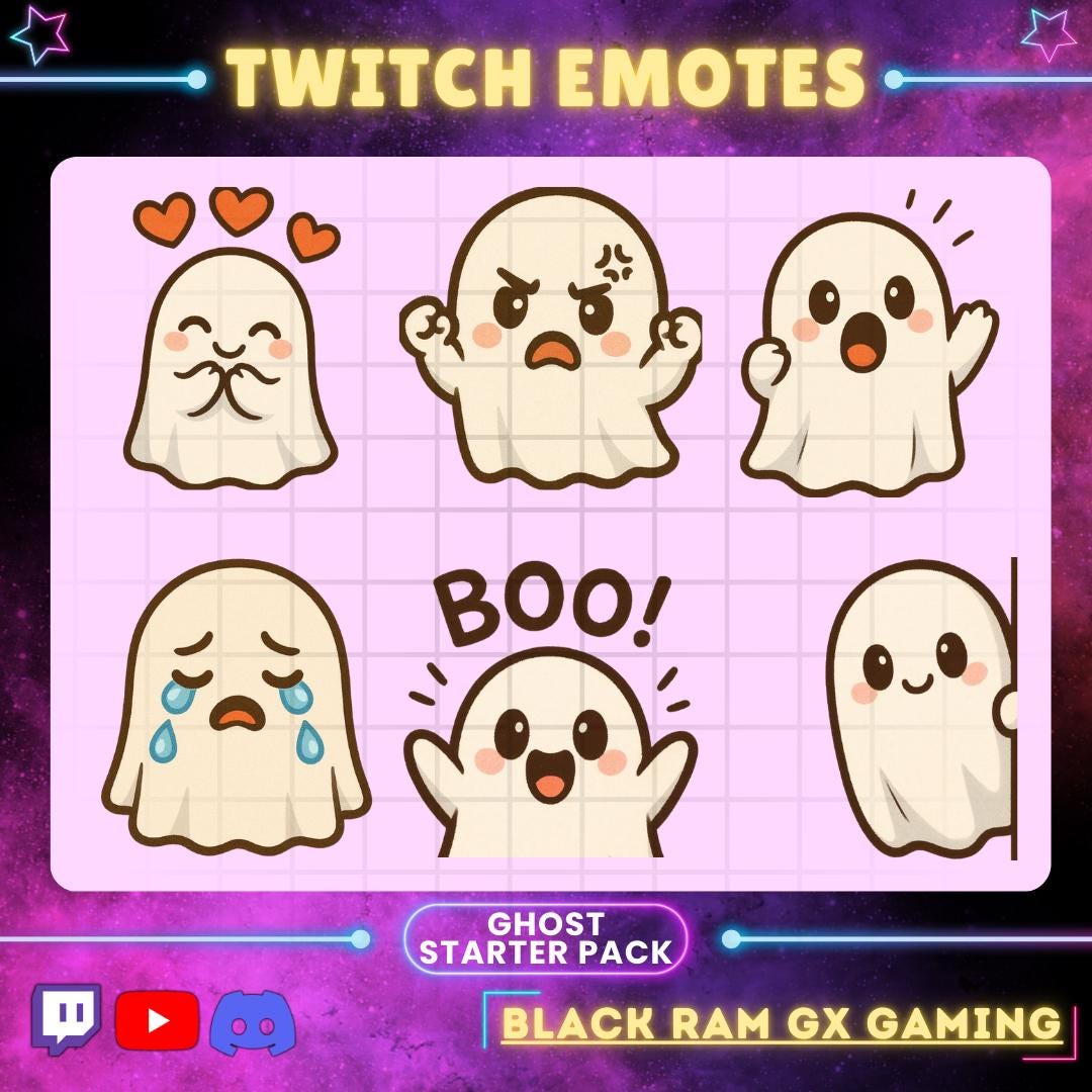 Ghost Emote Starter Pack | Goofy Ghost Emotes for Twitch, Discord ...