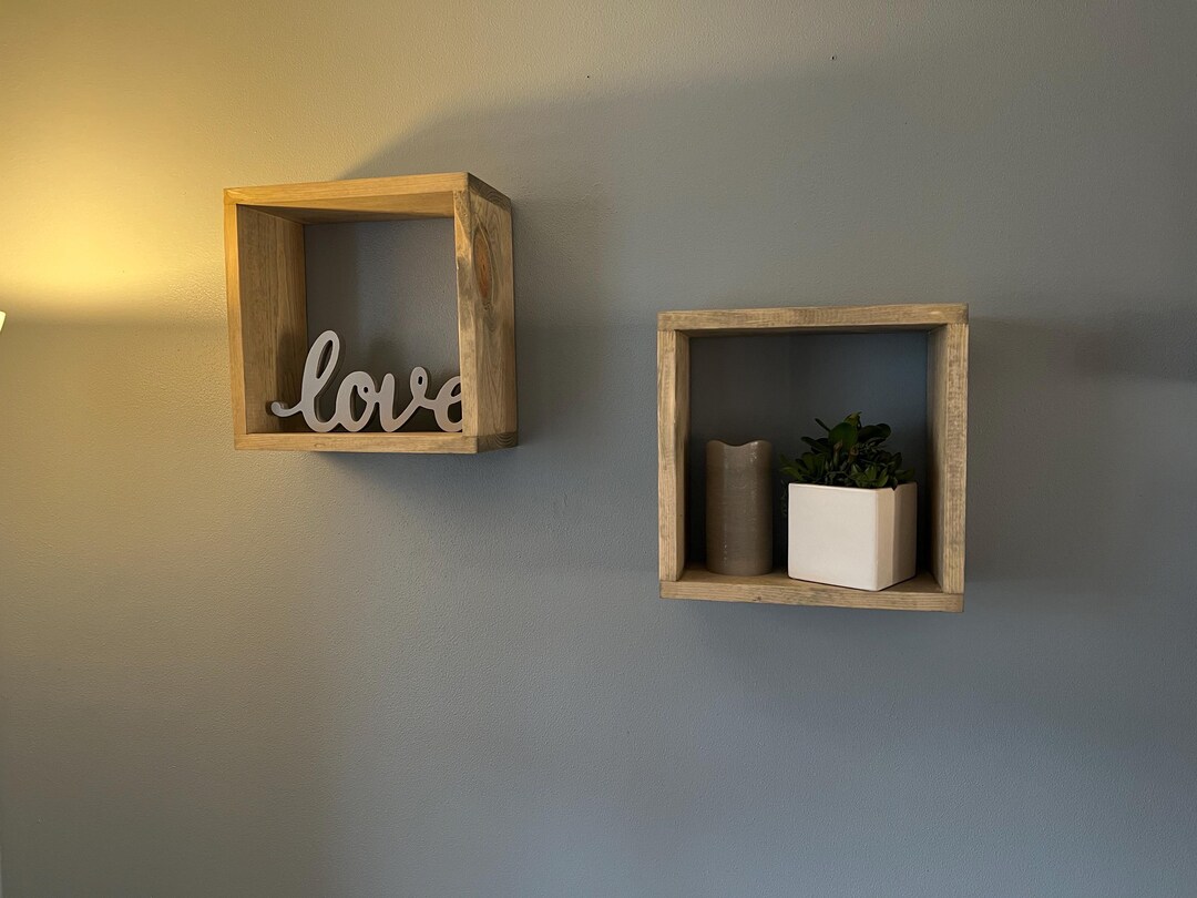 Rustic Floating Box Shelves (set of 2) - Etsy