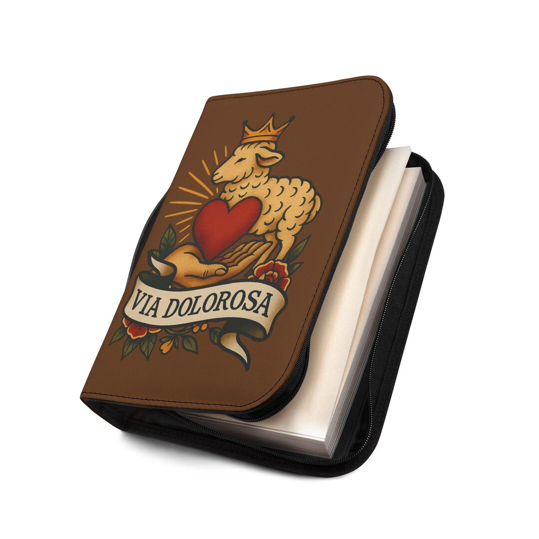 Via Dolorosa Lamb Heart Bible Cover | Dove Cross Illustration - Etsy