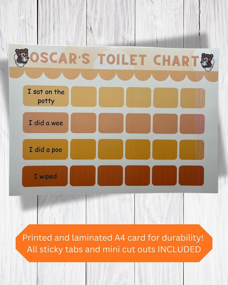 Personalised Daily Potty Training Chart for Kids - Toilet Training ...